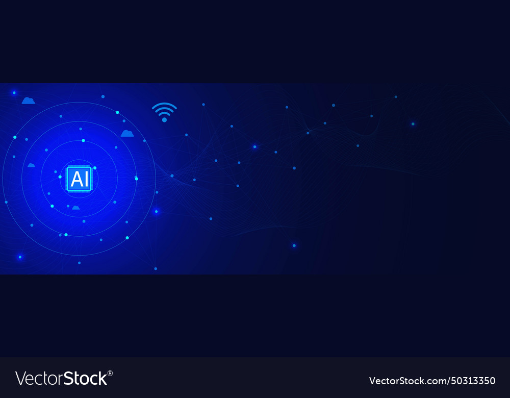 Ai machine learning conceptbig data visualization Vector Image