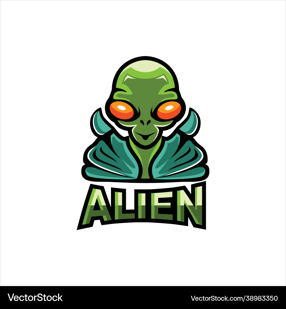Alien mascot esport logo design Royalty Free Vector Image