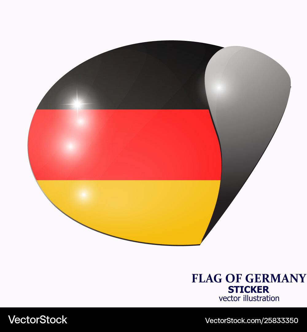Bright sticker with flag germany banner Royalty Free Vector