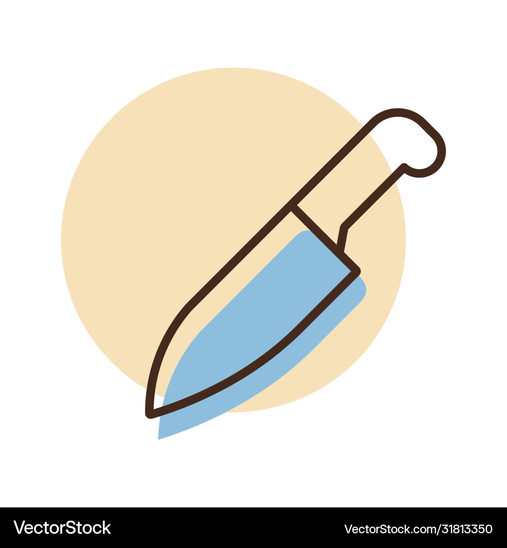 Chef kitchen knife cutlery utensils Royalty Free Vector