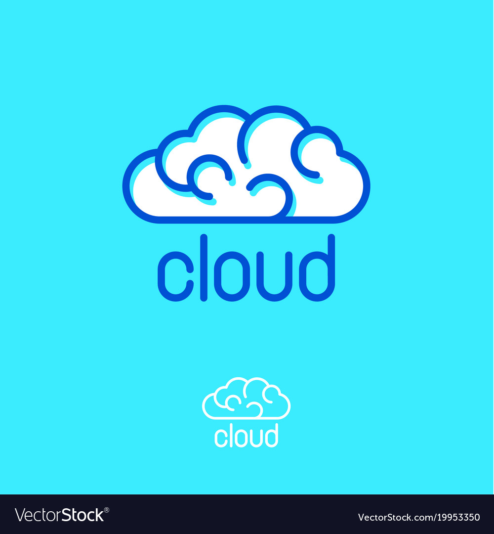 Cloud computing logo communication emblems Vector Image