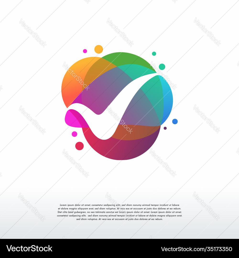 Colorful checklist logo done logo designs Vector Image