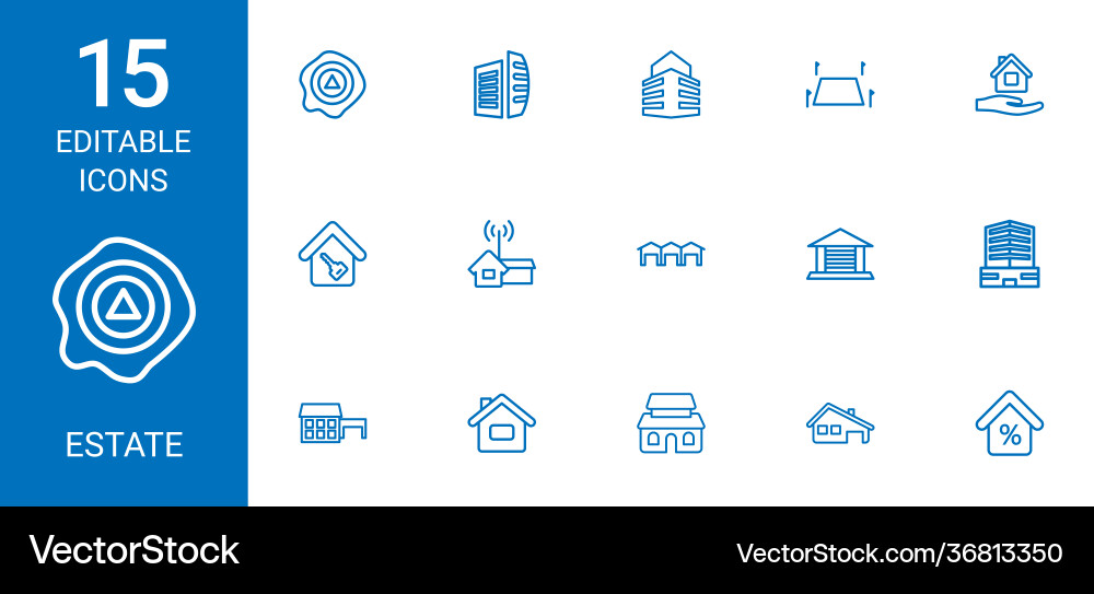 Estate icons Royalty Free Vector Image - VectorStock