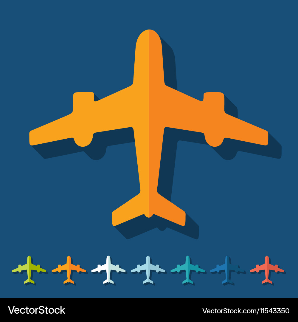 Flat design plane Royalty Free Vector Image - VectorStock
