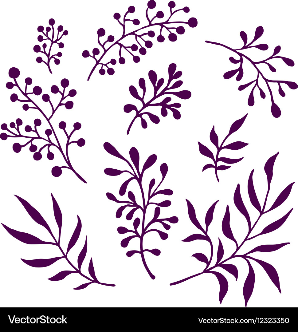 Hand painted abstract watercolor branches Vector Image