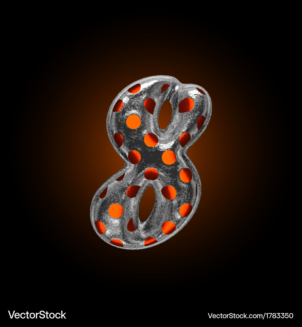 Hot metal figure 8 Royalty Free Vector Image - VectorStock