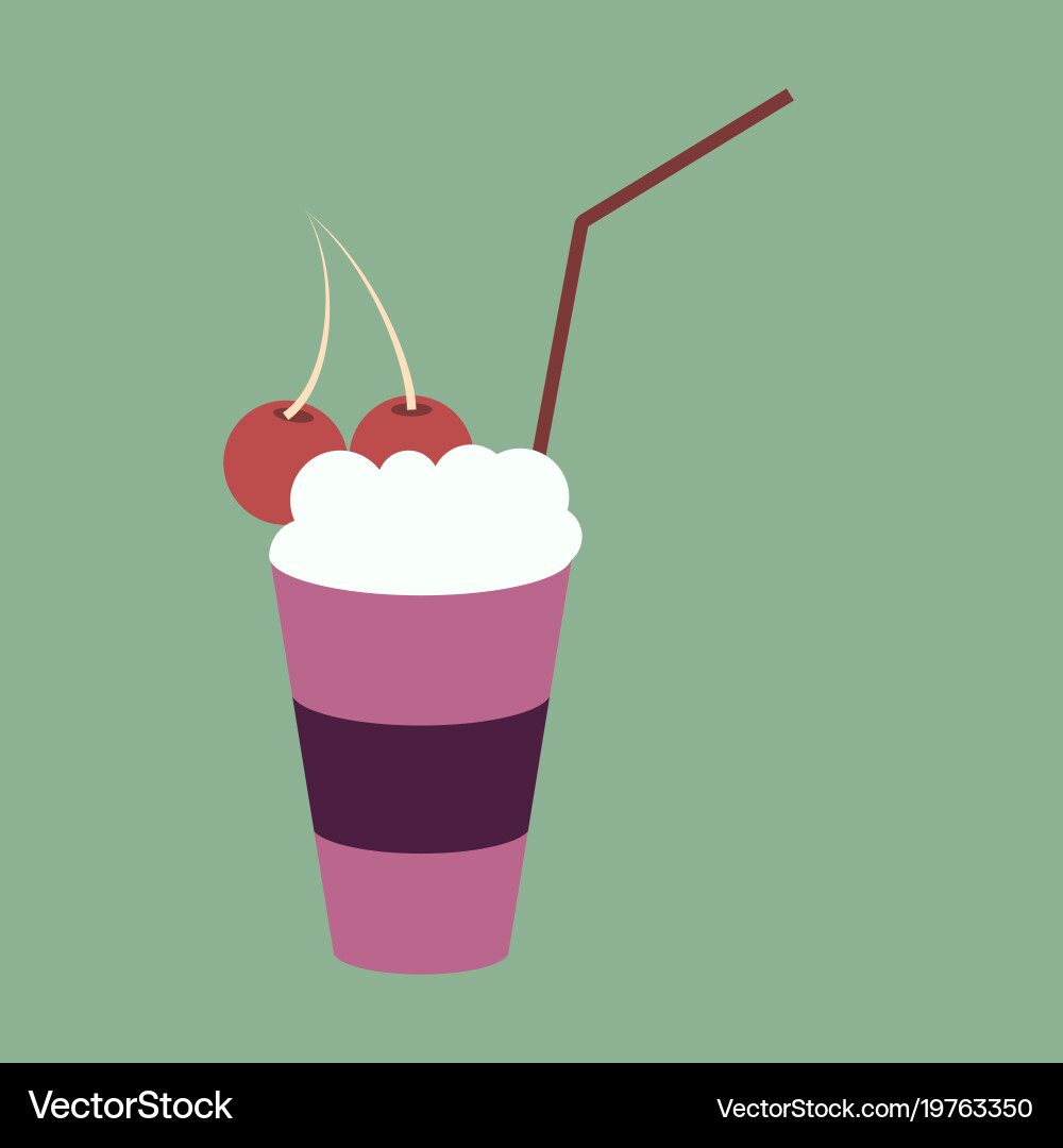 Icon in flat design for restaurant milkshake Vector Image