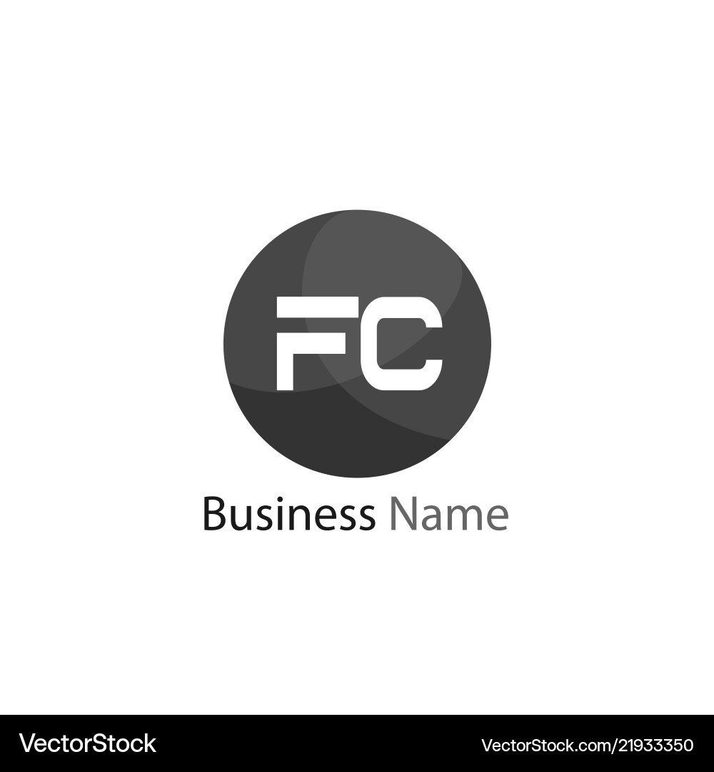 Initial letter fc logo template design Royalty Free Vector
