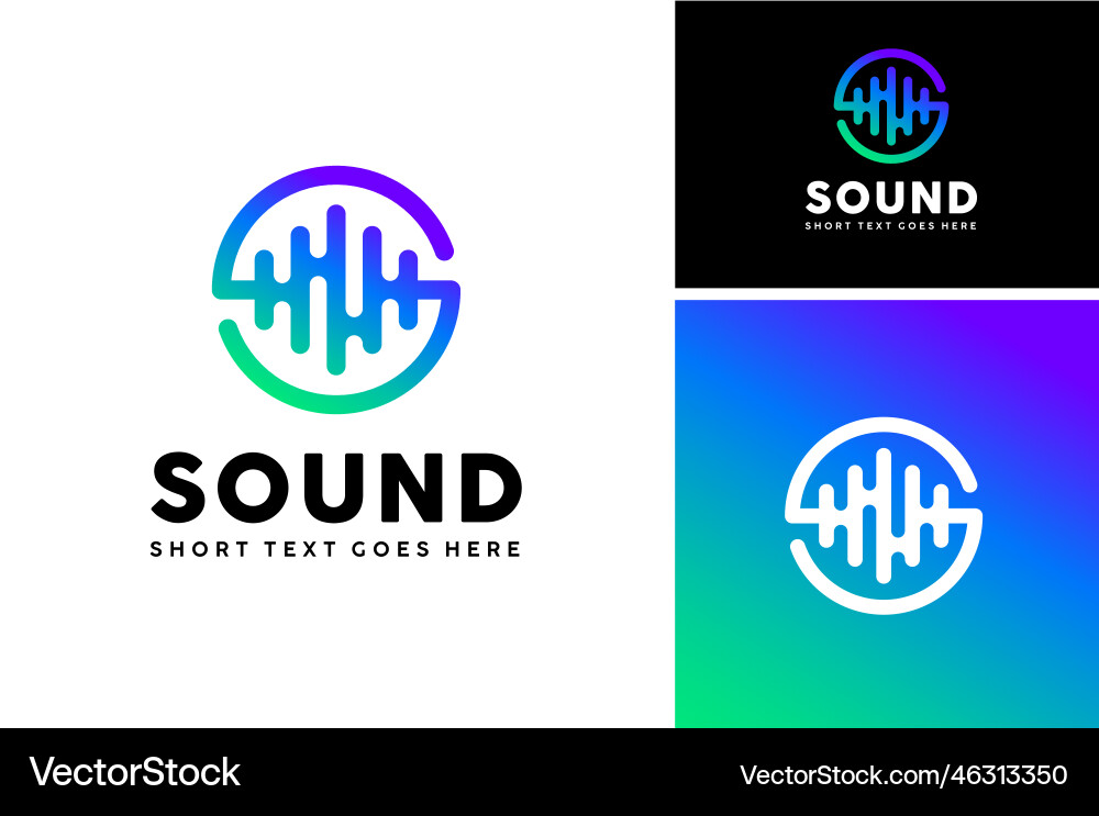 Letter s studio music sound wave waveform logo Vector Image