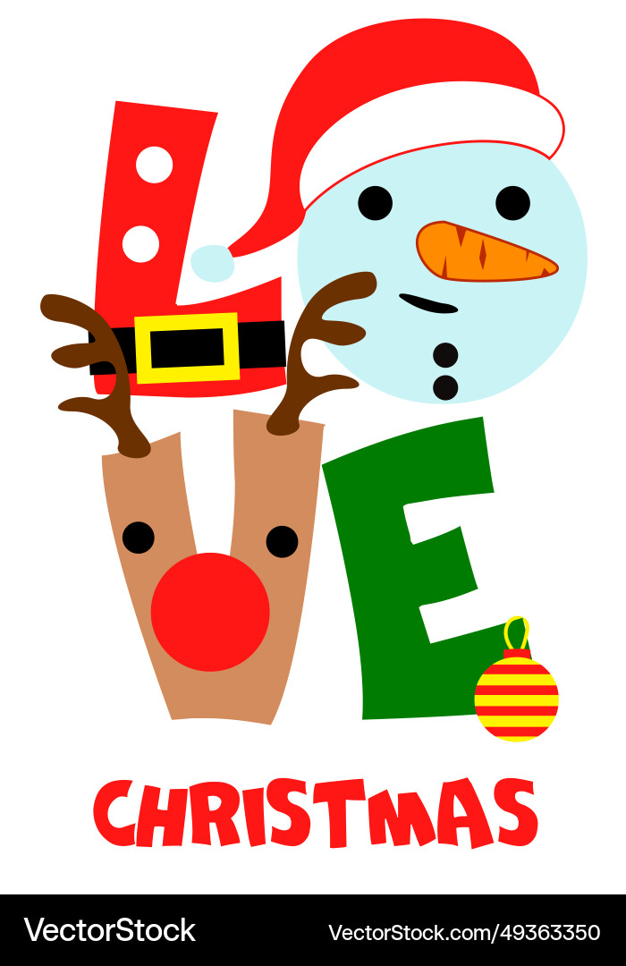 Love christmas - greeting typography Royalty Free Vector