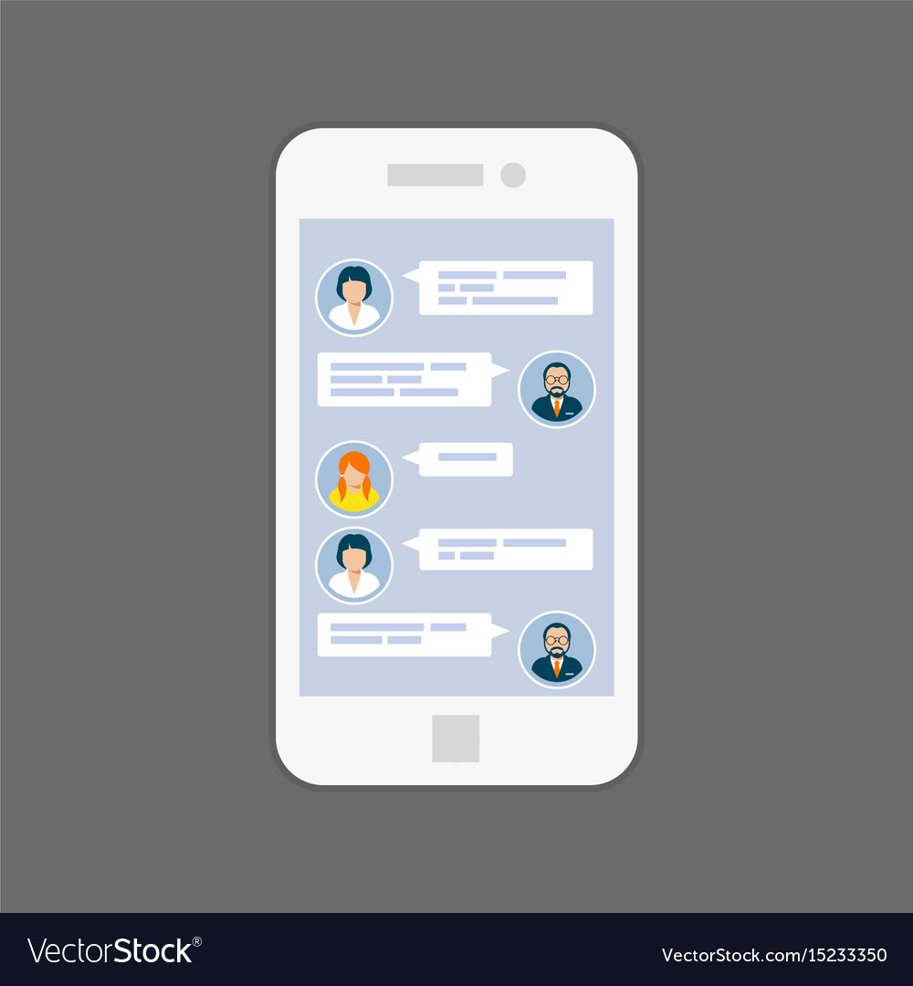 Messaging interface - sms chat service on screen Vector Image