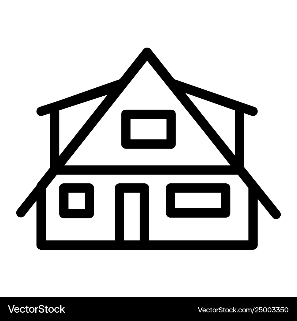 Modern cottage line icon small house Royalty Free Vector