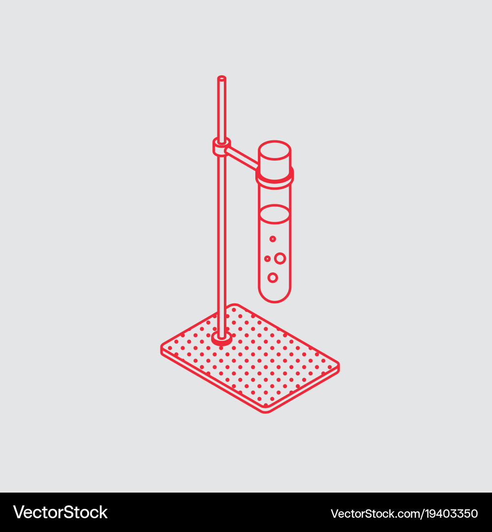 Outline isometric test tube icon Royalty Free Vector Image