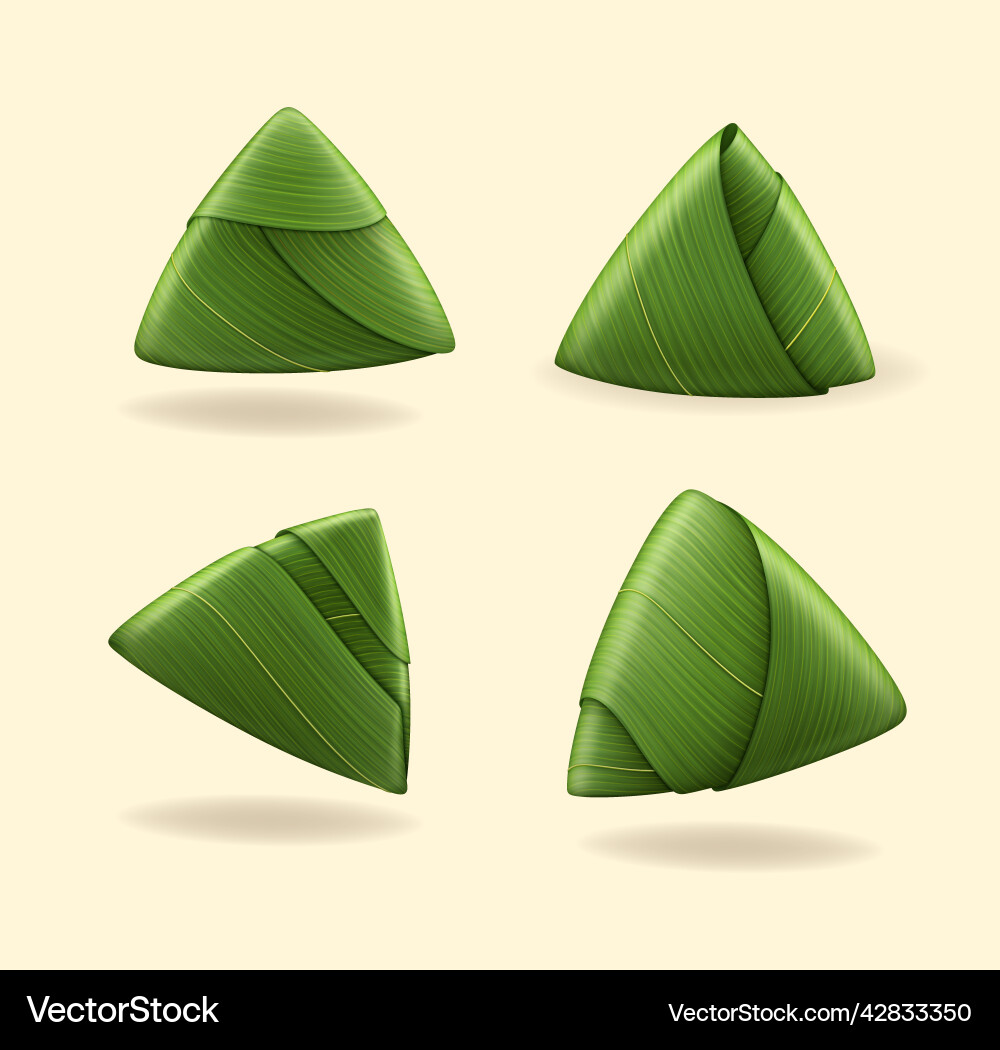 Realistic detailed 3d chinese rice dumpling Vector Image