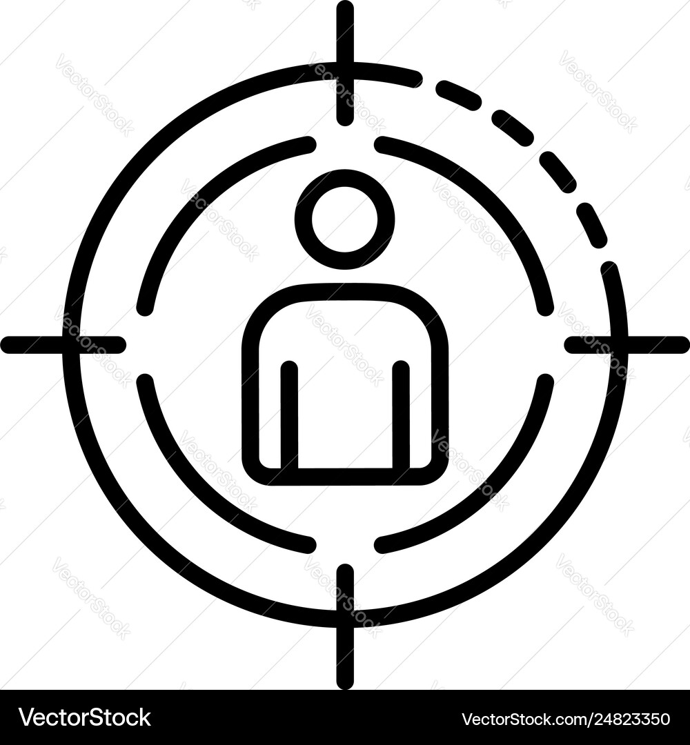 Recruitment target man icon outline style Vector Image