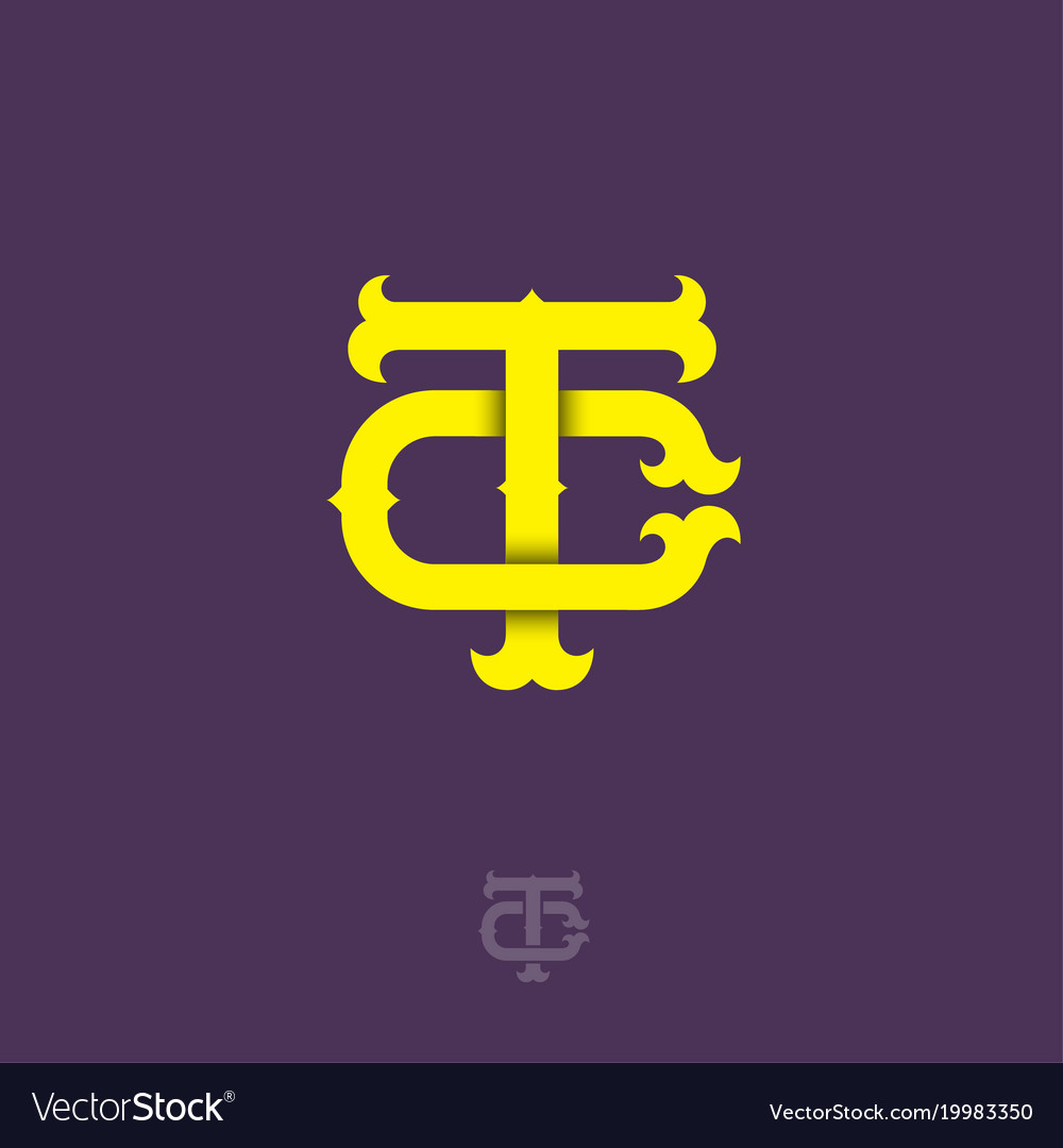 T c monogram Royalty Free Vector Image - VectorStock
