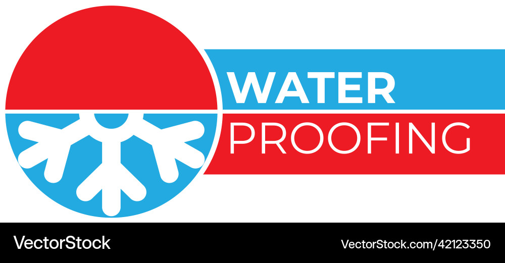 Waterproof house logo waterproofing Royalty Free Vector