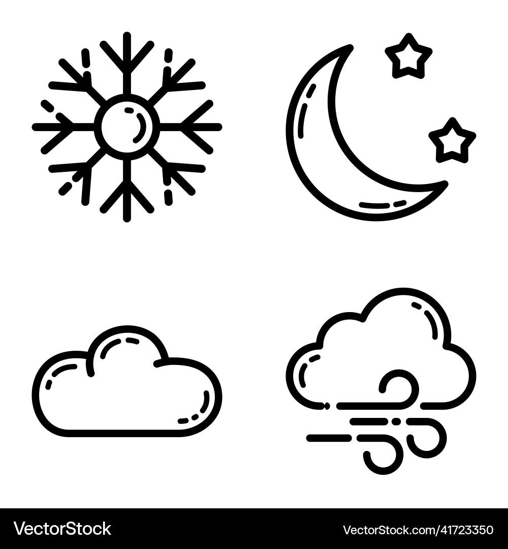 Weather flat icon set isolated on white background