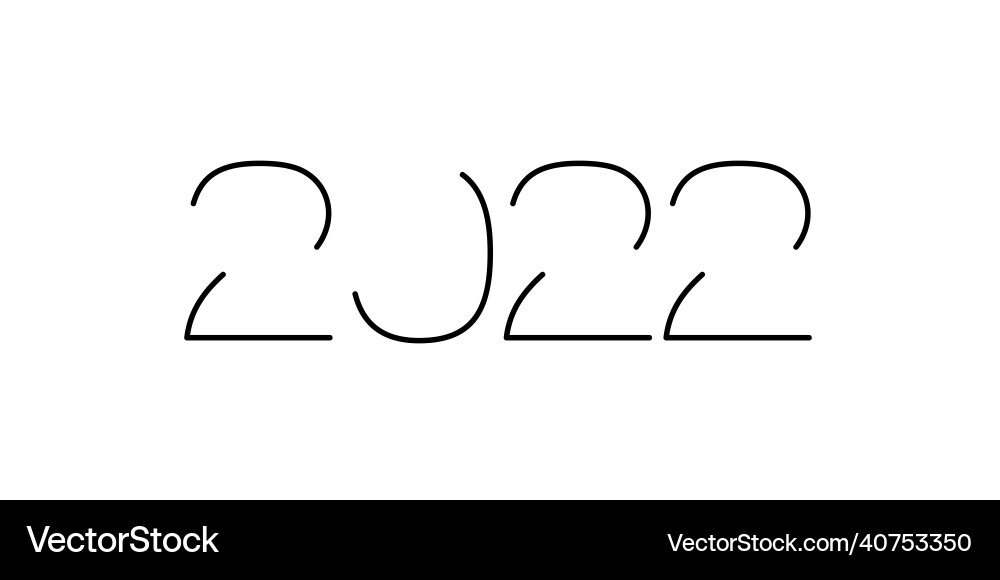 Year 2022 abstract modern design line art Vector Image