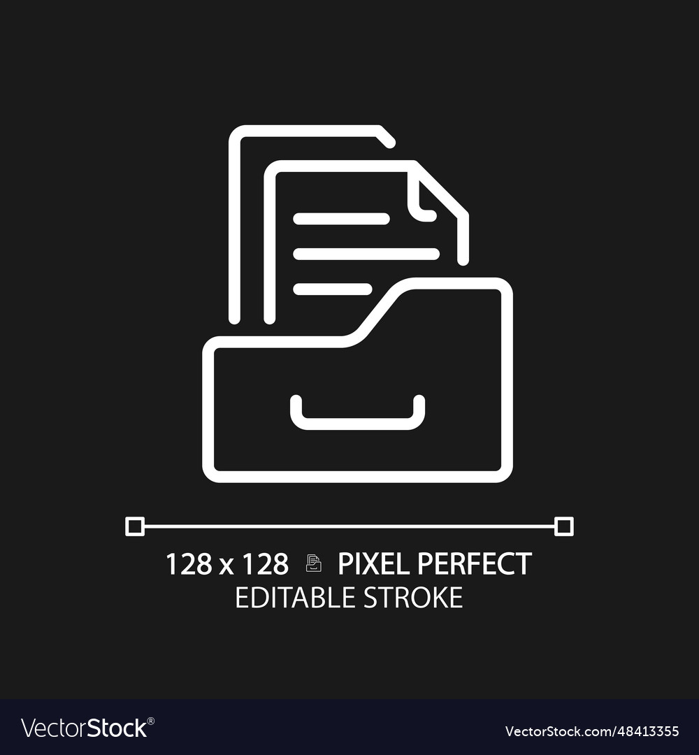 2d Customizable Folder Thin Linear White Icon Vector Image