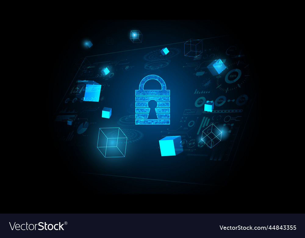 Abstract padlock cyber security blockchain hack Vector Image Abstract padlock cyber security blockchain hack Vector Image