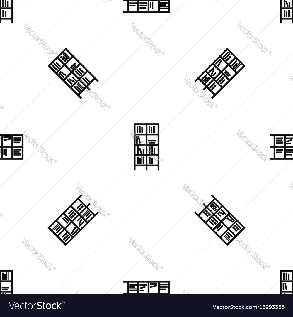 Bookcase pattern seamless black Royalty Free Vector Image