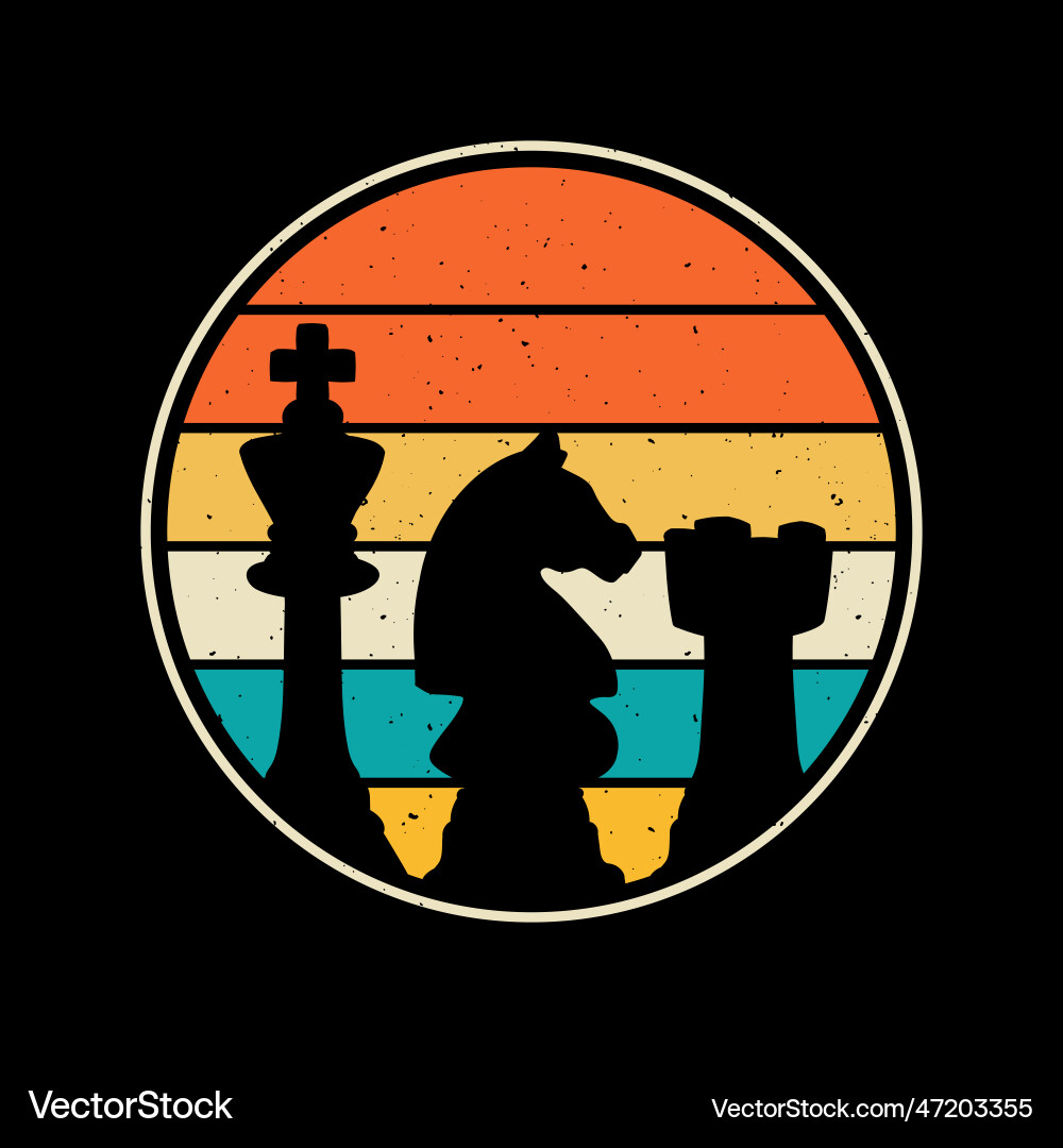Chess player vintage board t-shirt design Vector Image