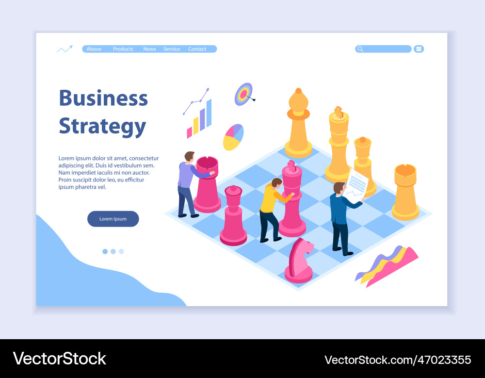 Creative website template of business strategy Vector Image