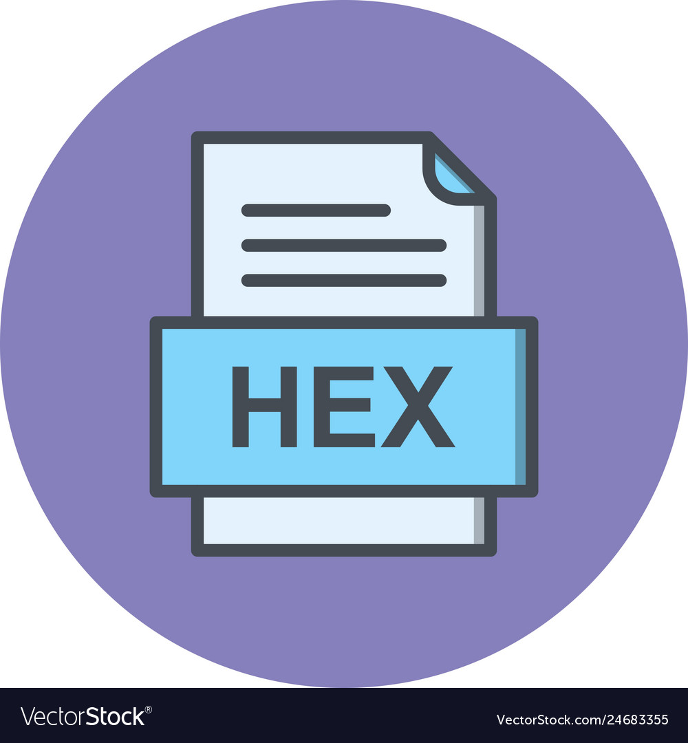 Hex file document icon Royalty Free Vector Image