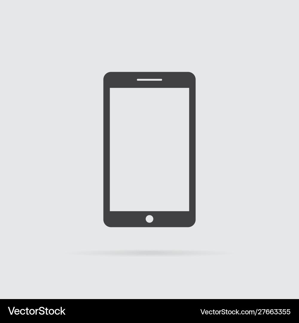 Mobile phone icon in flat style isolated on grey Vector Image