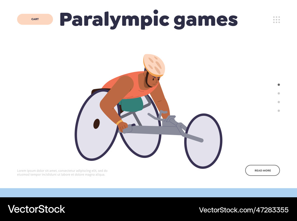 Paralympic games landing page design template Vector Image