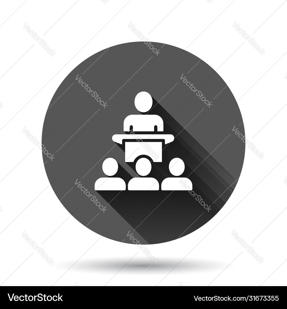 People on podium icon in flat style speaker Vector Image