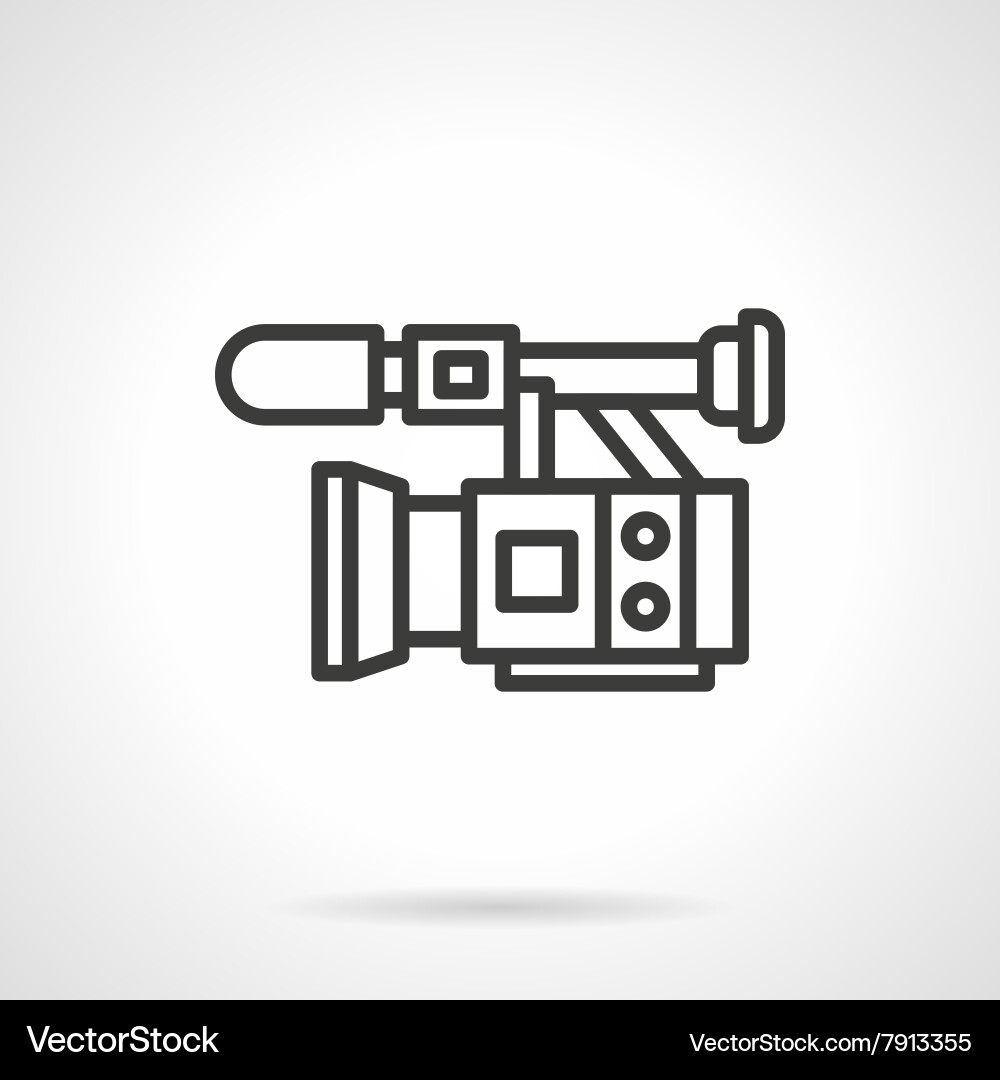 Professional video filming black line icon Vector Image