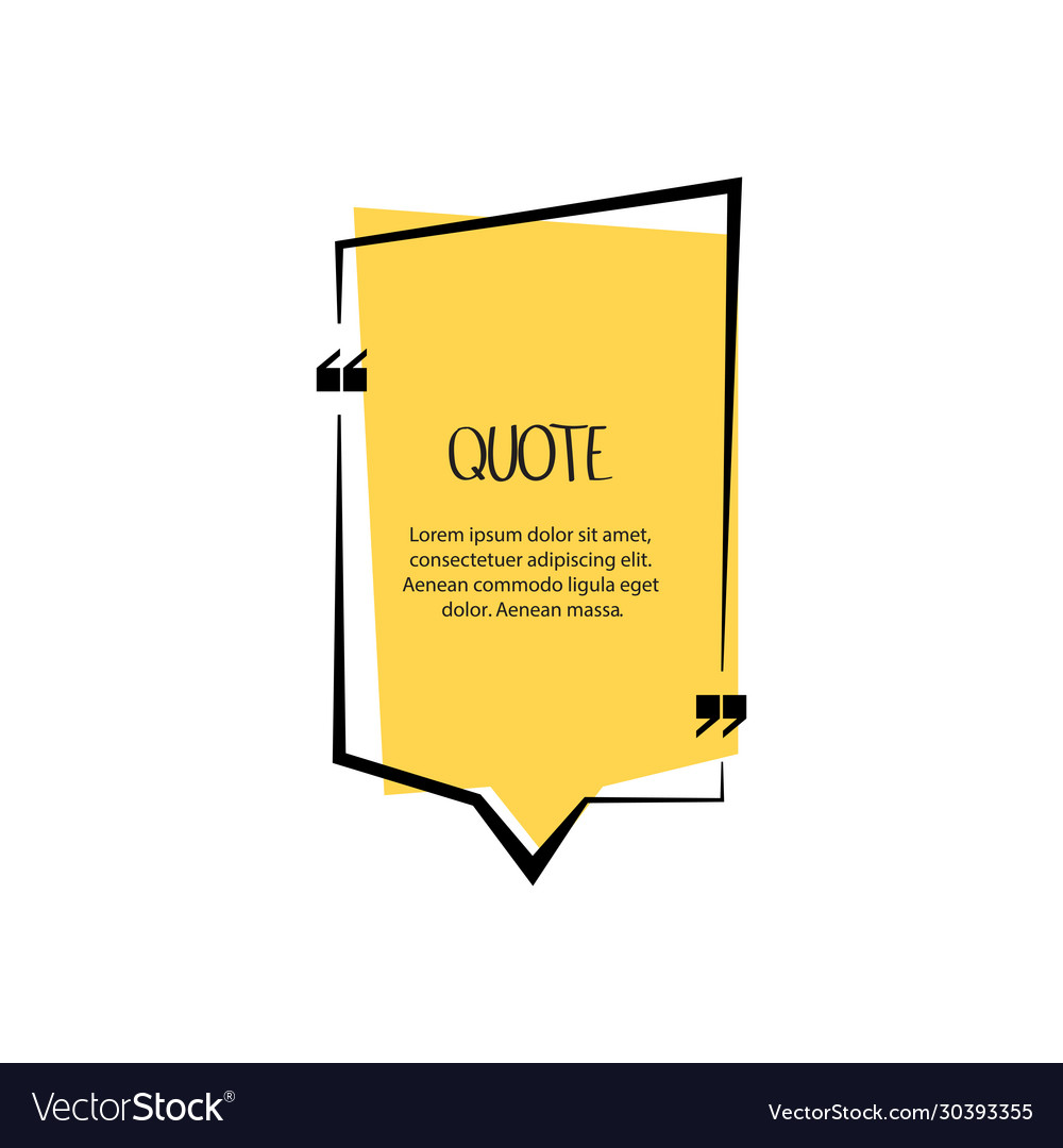 Quote text bubble commas note message and comment Vector Image