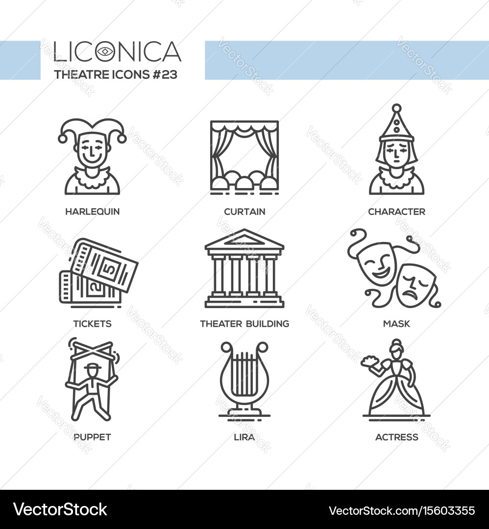Theater- modern color single line design Vector Image