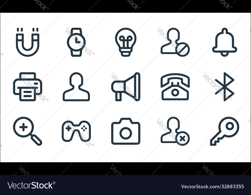 User interface line icons linear set quality line Vector Image