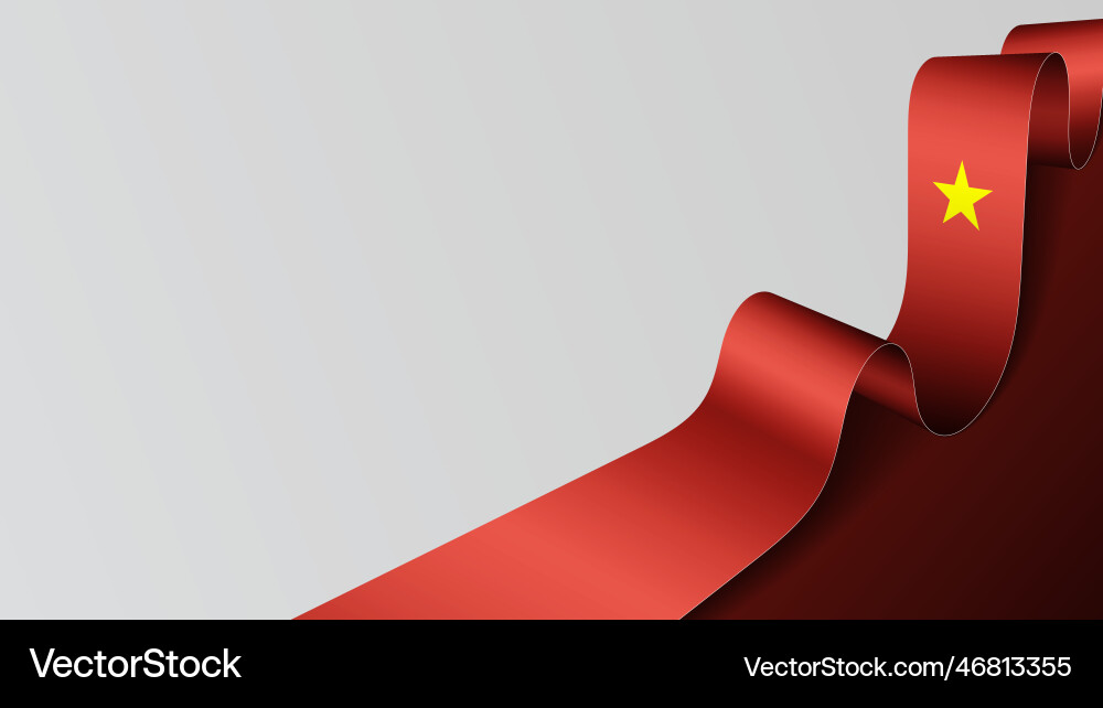 Vietnam ribbon flag background Royalty Free Vector Image