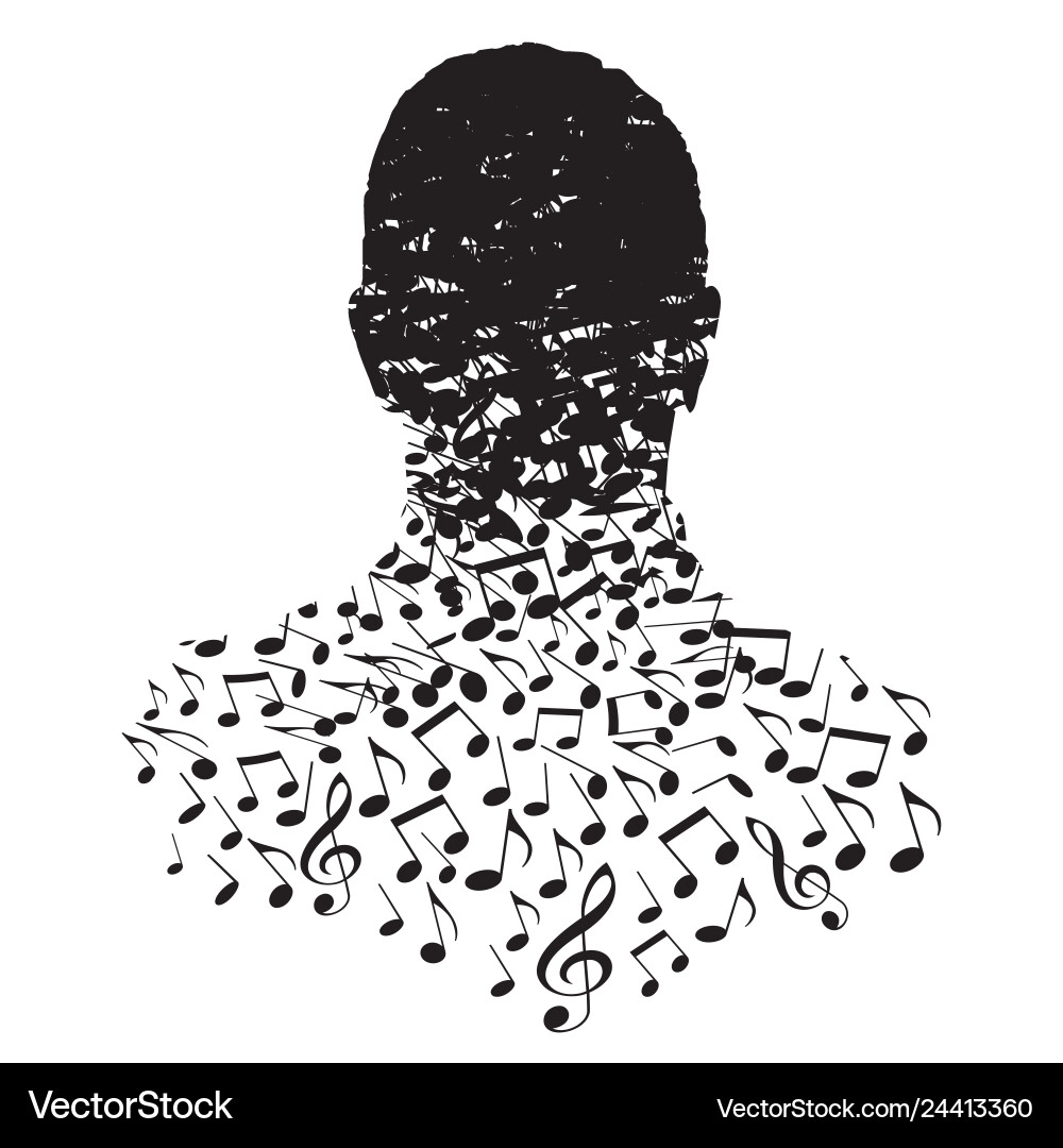 A man made of musical notes Royalty Free Vector Image