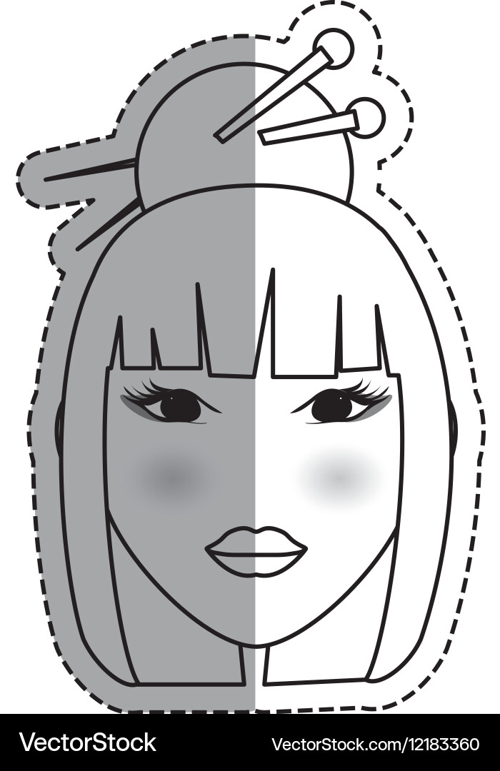 Beautiful geisha face Royalty Free Vector Image
