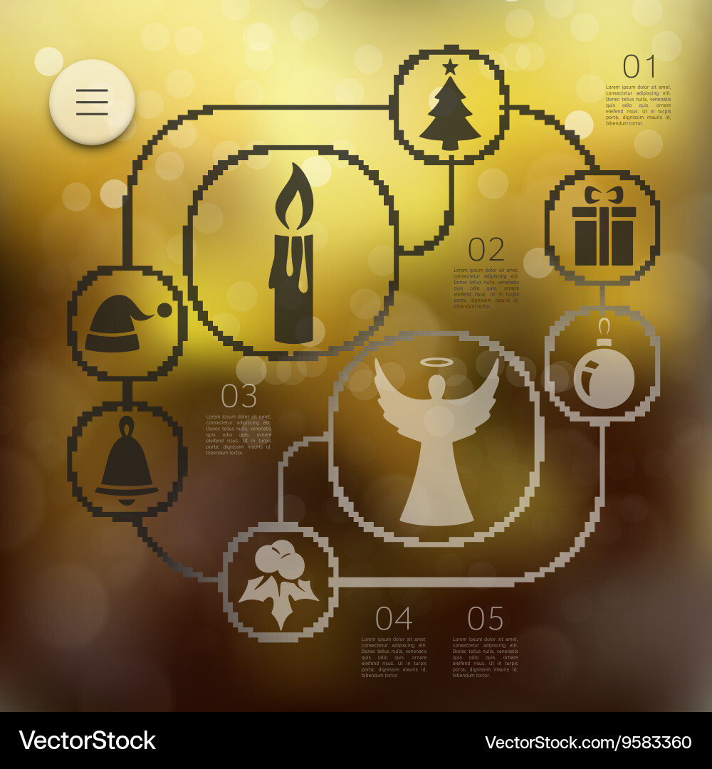 Christmas infographic with unfocused background Vector Image
