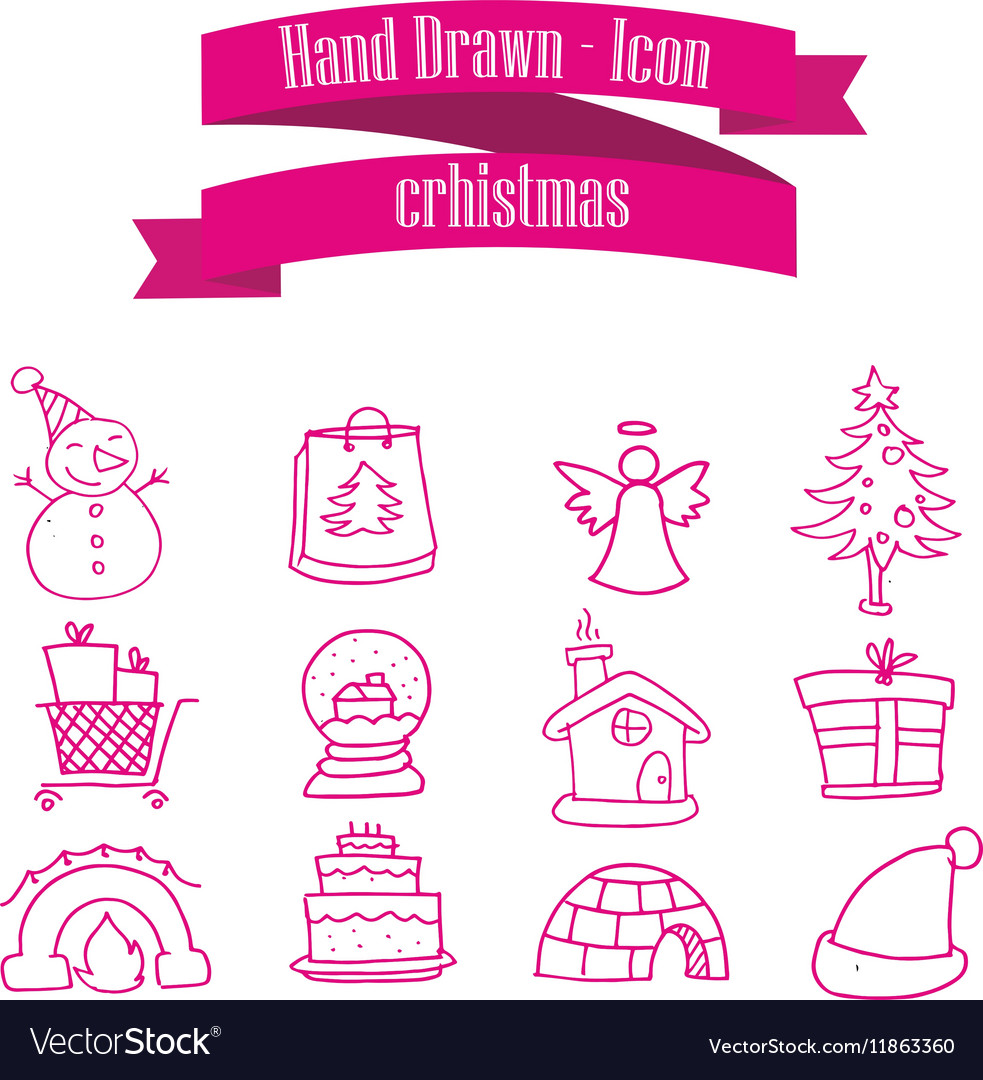 Christmas set icons Royalty Free Vector Image - VectorStock