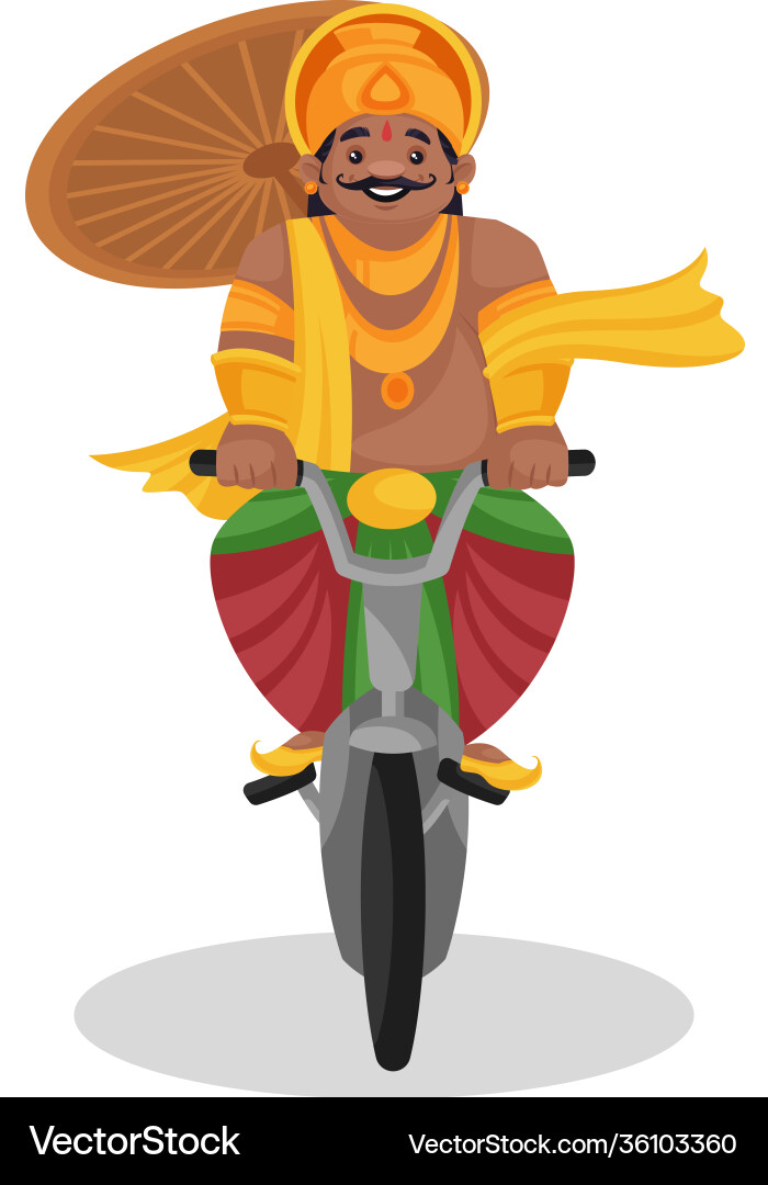 King mahabali cartoon Royalty Free Vector Image