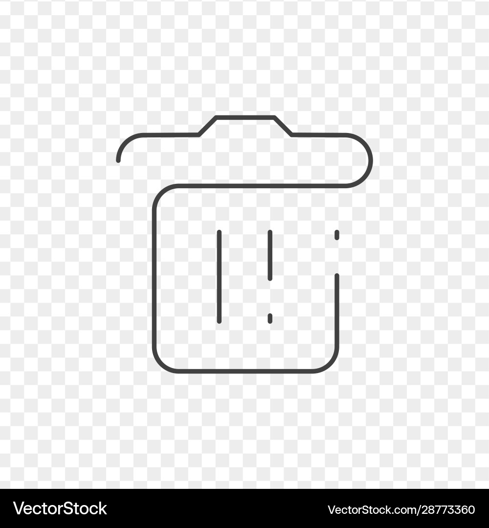 Linear trash can icon stock isolated on white Vector Image