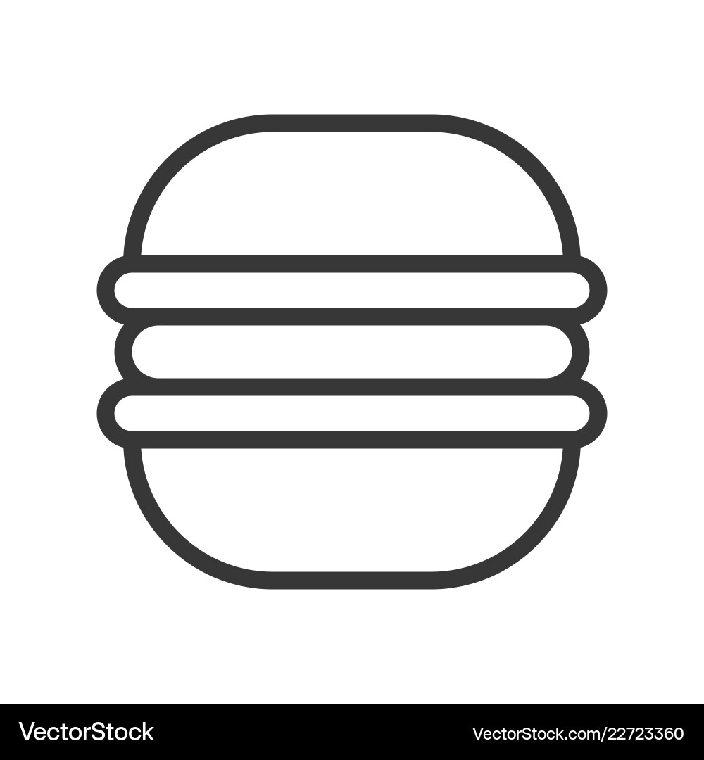 Macaron biscuit sweets and dessert outline icon Vector Image