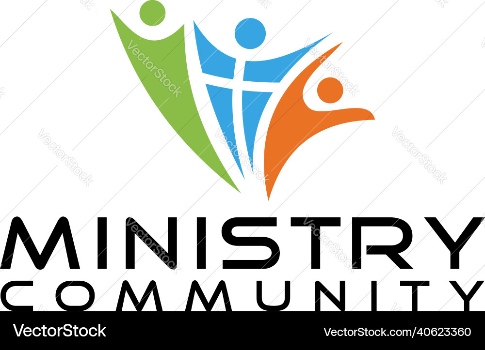 Ministry community logo design Royalty Free Vector Image