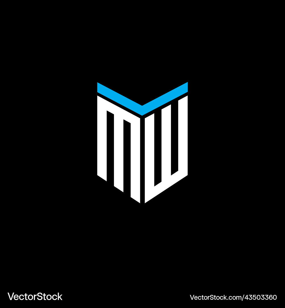 Mw letter logo creative design with graphic Vector Image