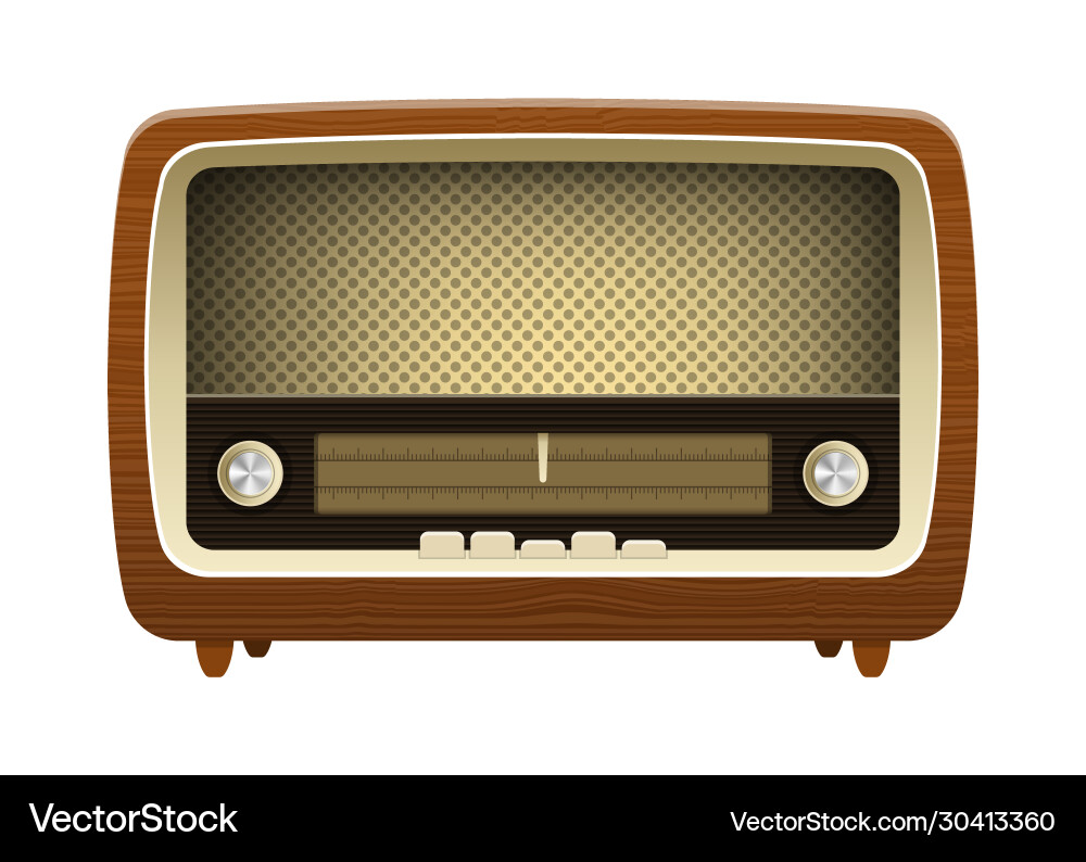 Old vintage radio Royalty Free Vector Image - VectorStock
