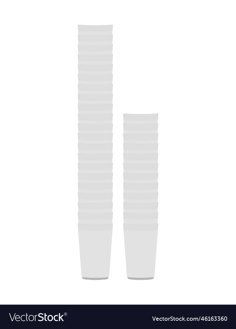 Plastic cups stack silhouette disposable paper Vector Image