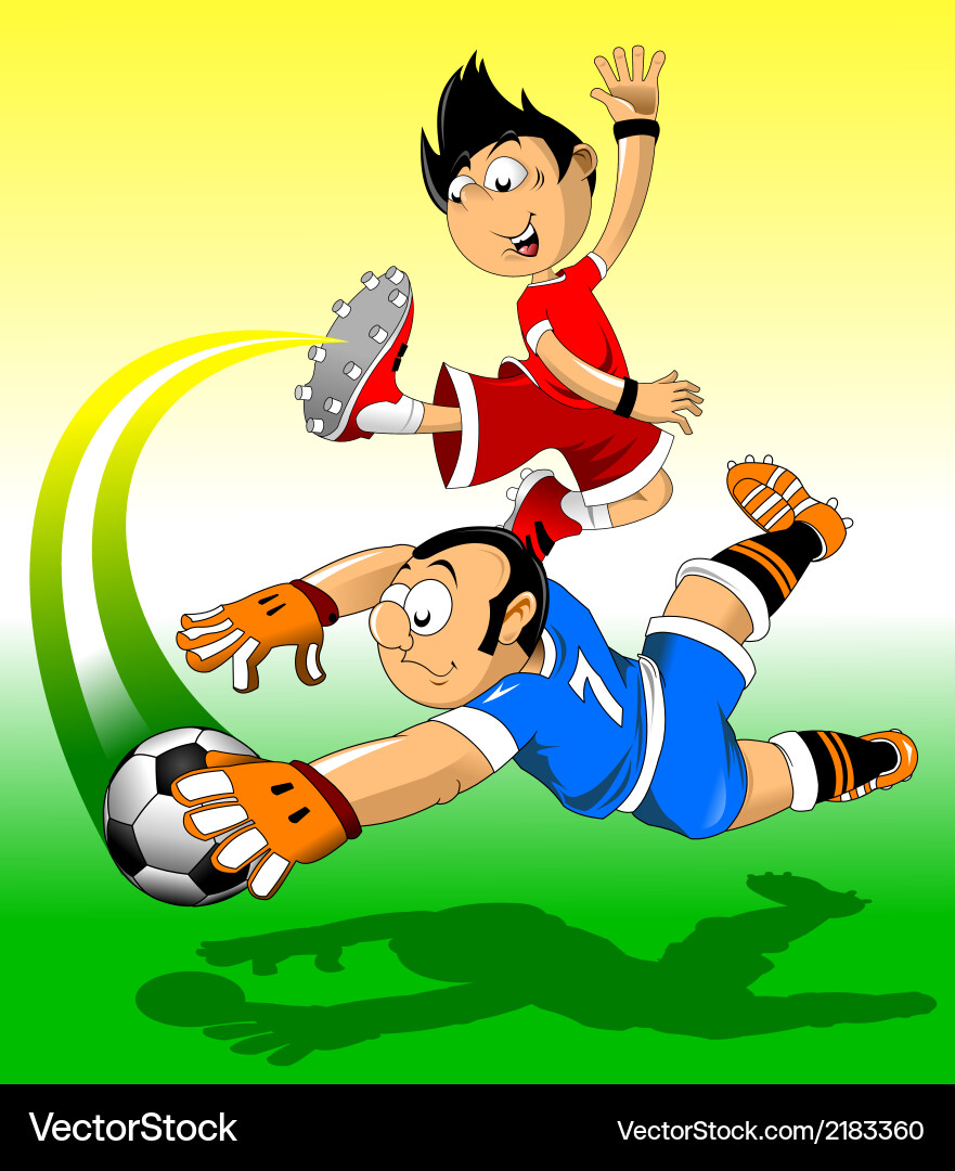 Soccer players cartoon Royalty Free Vector Image