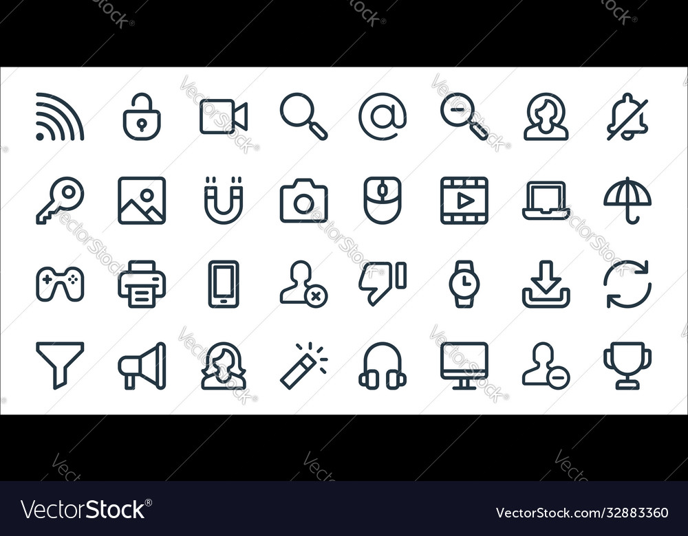 User interface line icons linear set quality line Vector Image